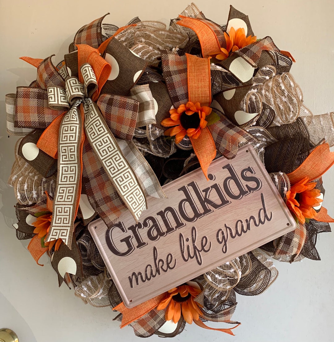 Grandparents Love Wreath. Door Decor. Grandparent Gift. Mothers Day ...