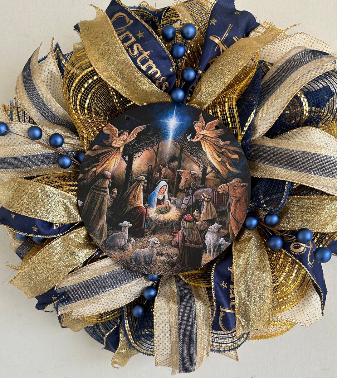 Nativity Wreath. Nativity Scene. Pancake Wreath. Christmas Wreath ...