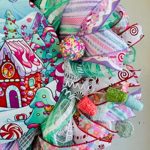 Candy Land Wreath. Christmas Wreath. Holiday Decor. Candy Land Decor ...