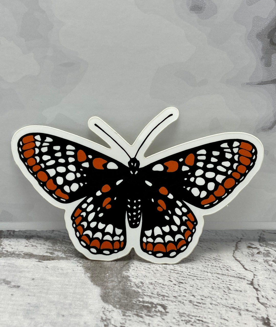 Pretty Butterfly Sticker, Baltimore Checkerspot Butterfly Sticker ...