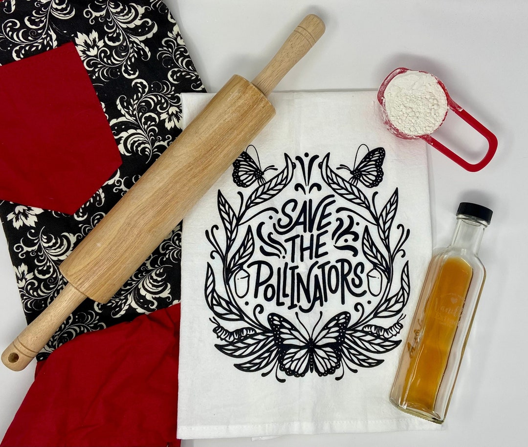 Butterfly Flour Sack Tea Towel: Wildflower Nature Lover Gift - Etsy