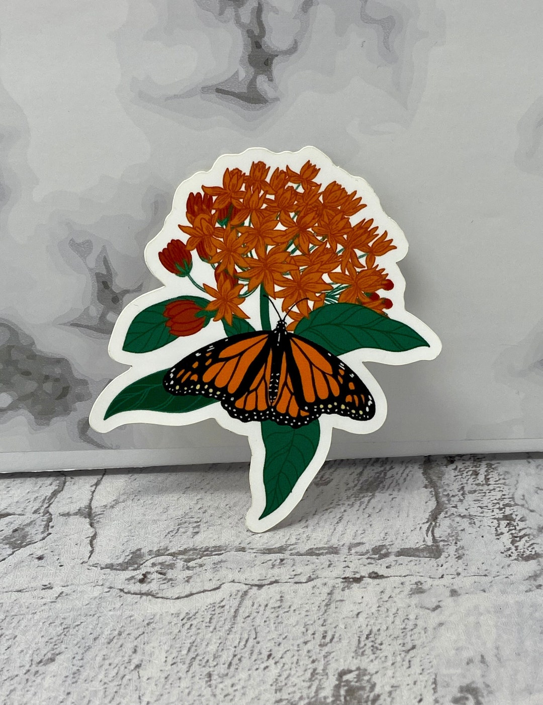 Monarch Butterfly Sticker, Milkweed Decal, Butterfly Sticker ...