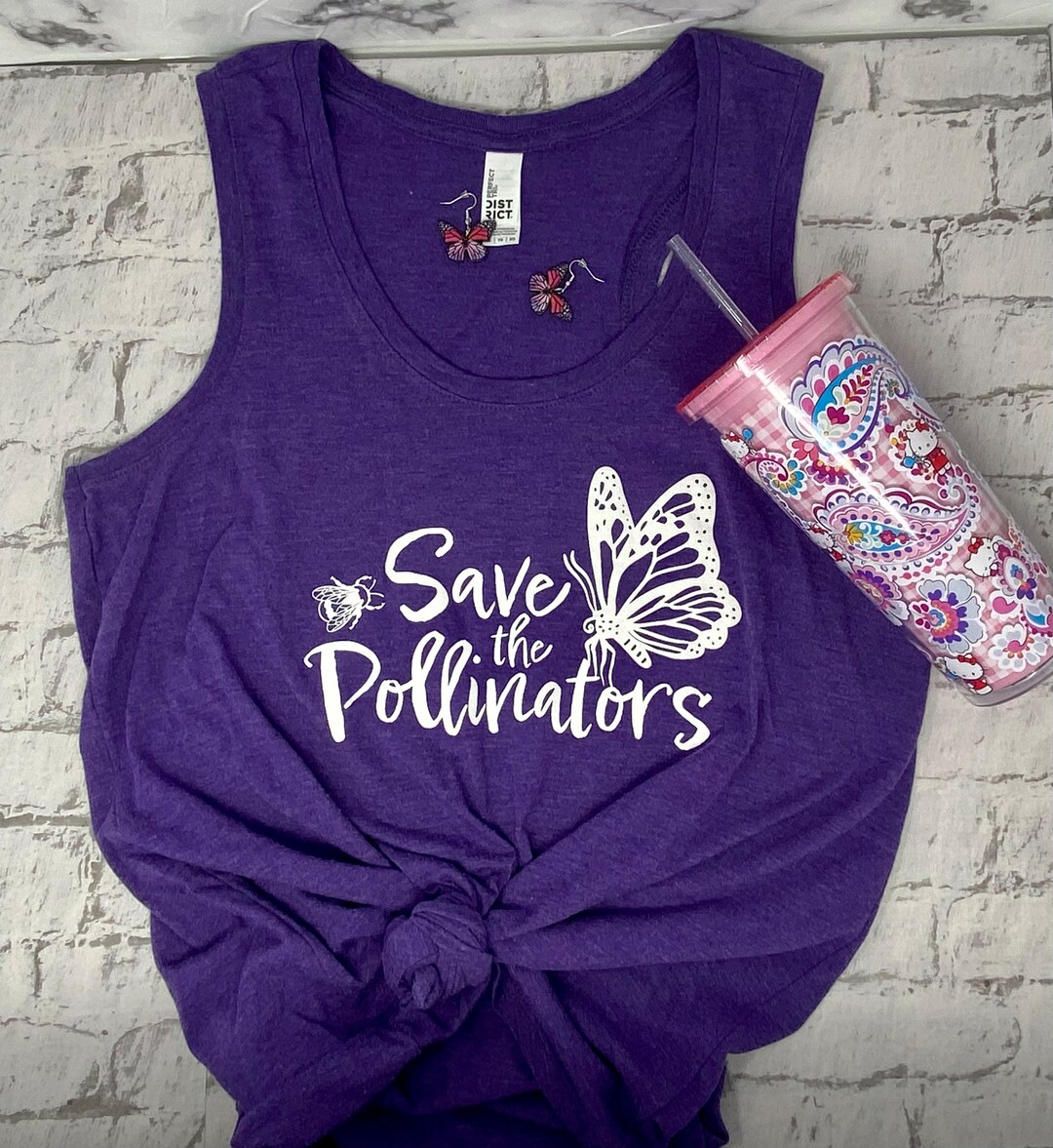 Monarch Butterfly Tank Top, Blue Butterfly Shirt, Gardening Top ...