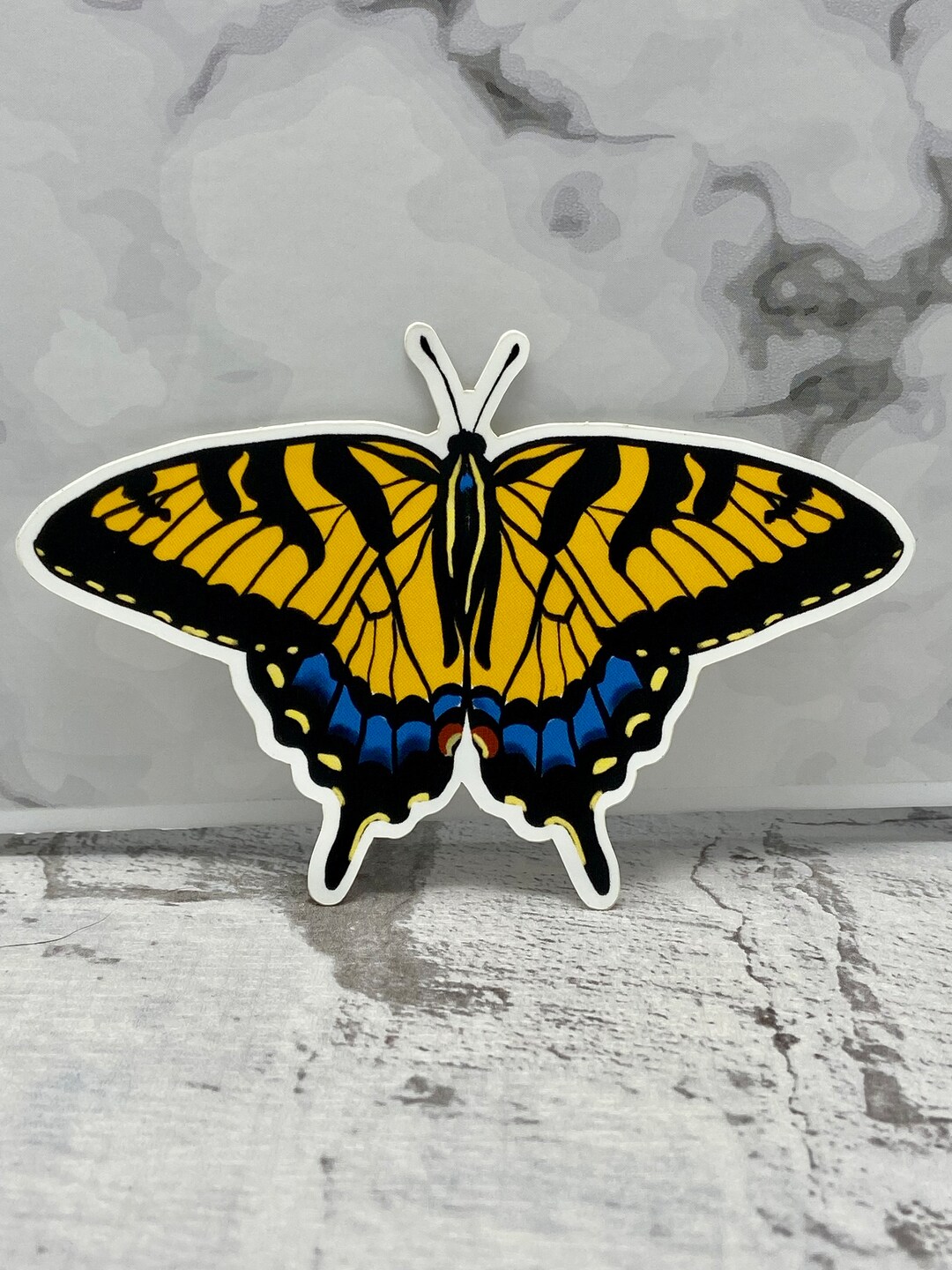 Yellow Butterfly Sticker Waterproof, Tiger Swallowtail Butterfly ...