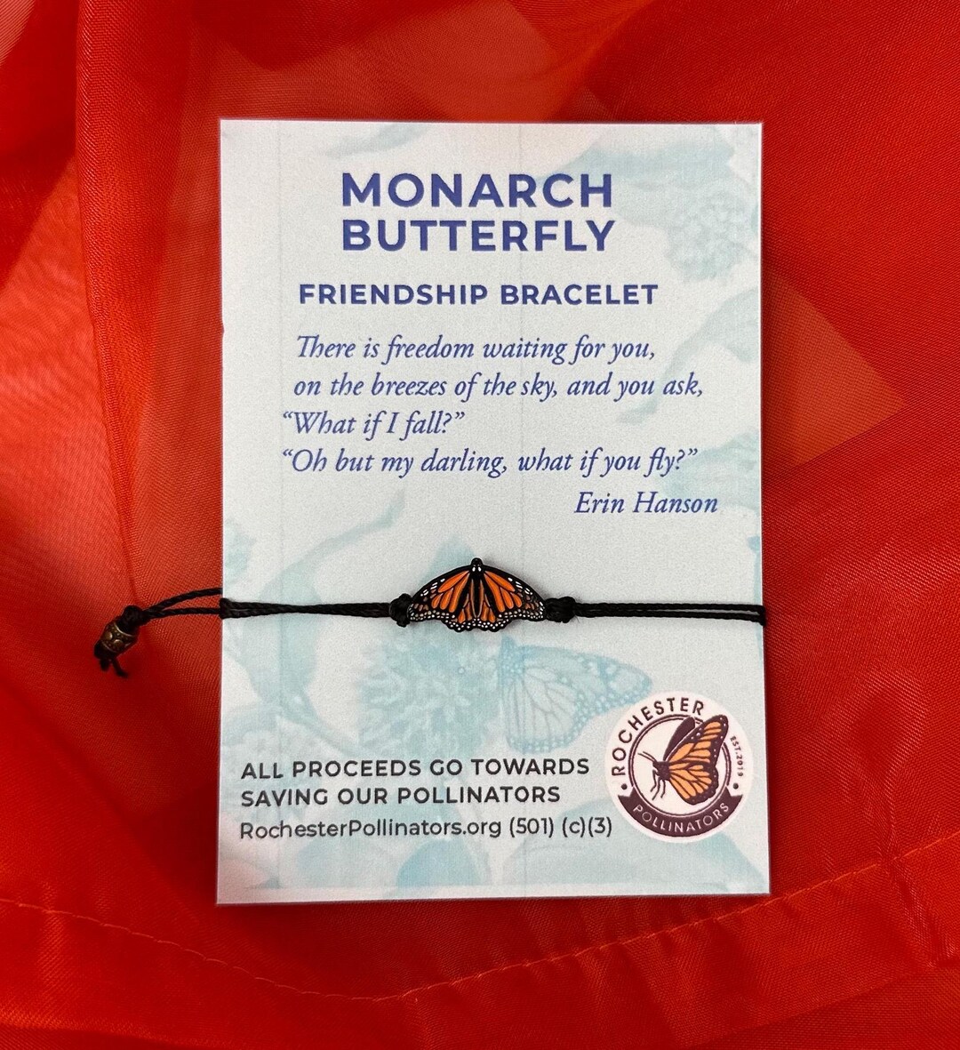 Monarch Butterfly Friendship Bracelet: Nature-inspired Pollinator Gift ...