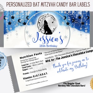 Night Sky, Wolf Candy Bar Wrappers, Birthday, Showers, Anniversay ...