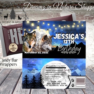 Wolf Birthday Party Candy Bar Wrappers Favors - Etsy