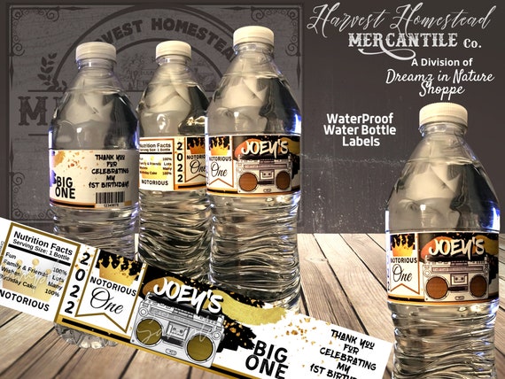 NOTORIOUS ONE WATERPROOF Labels Big One Birthday Water - Etsy