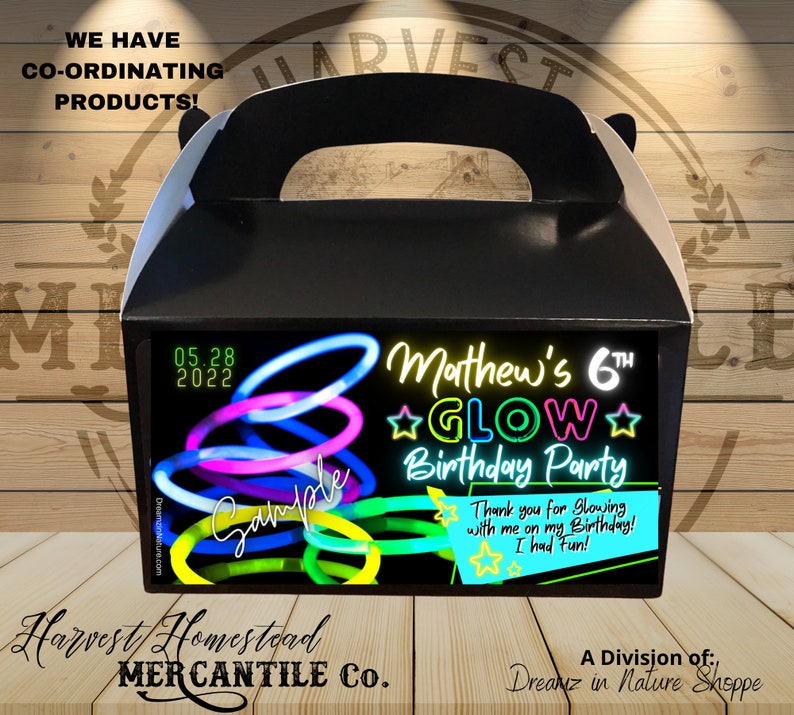 Glow Party Glow Birthday Goody Boxes Loot Box Favors - Etsy