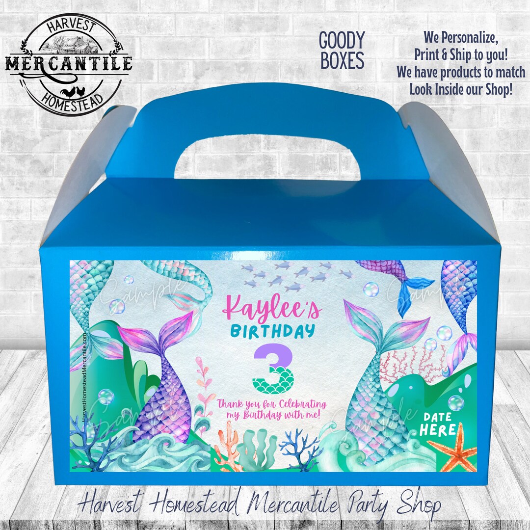 Mermaid Birthday Goody Box, Under the Sea, Mermaid Tales Birthday Party ...