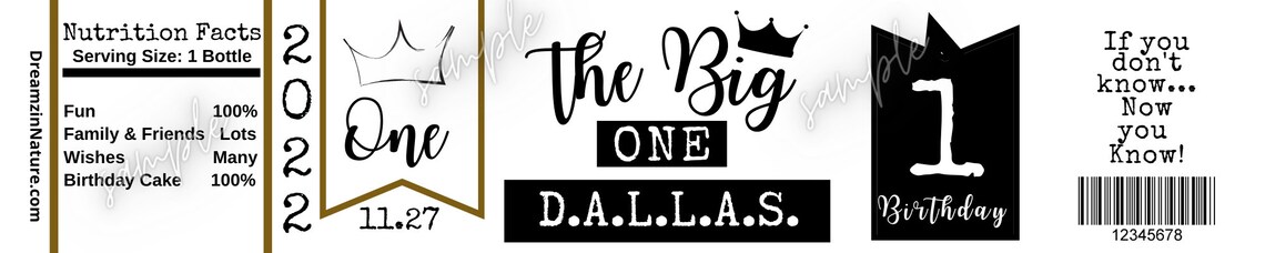 Waterproof Labels NOTORIOUS Big ONE 1st Birthday Party - Etsy