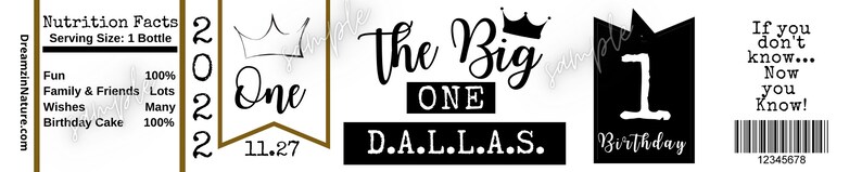 Waterproof Labels NOTORIOUS Big ONE 1st Birthday Party - Etsy