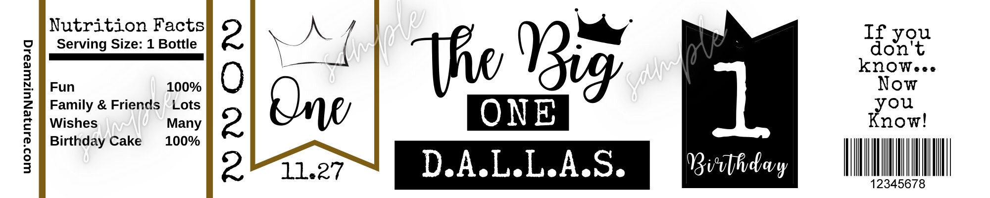 Waterproof Labels NOTORIOUS Big ONE 1st Birthday Party - Etsy