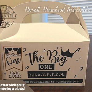 NOTORIOUS Big ONE Crown Birthday Party Goody Loot Boxes Favors - Etsy