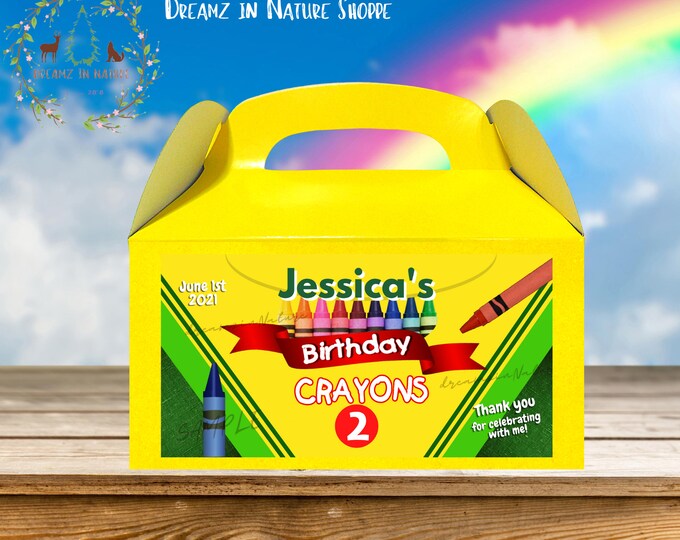 Crayon Birthday Colorful Party Goody Loot Boxes Favors - Etsy