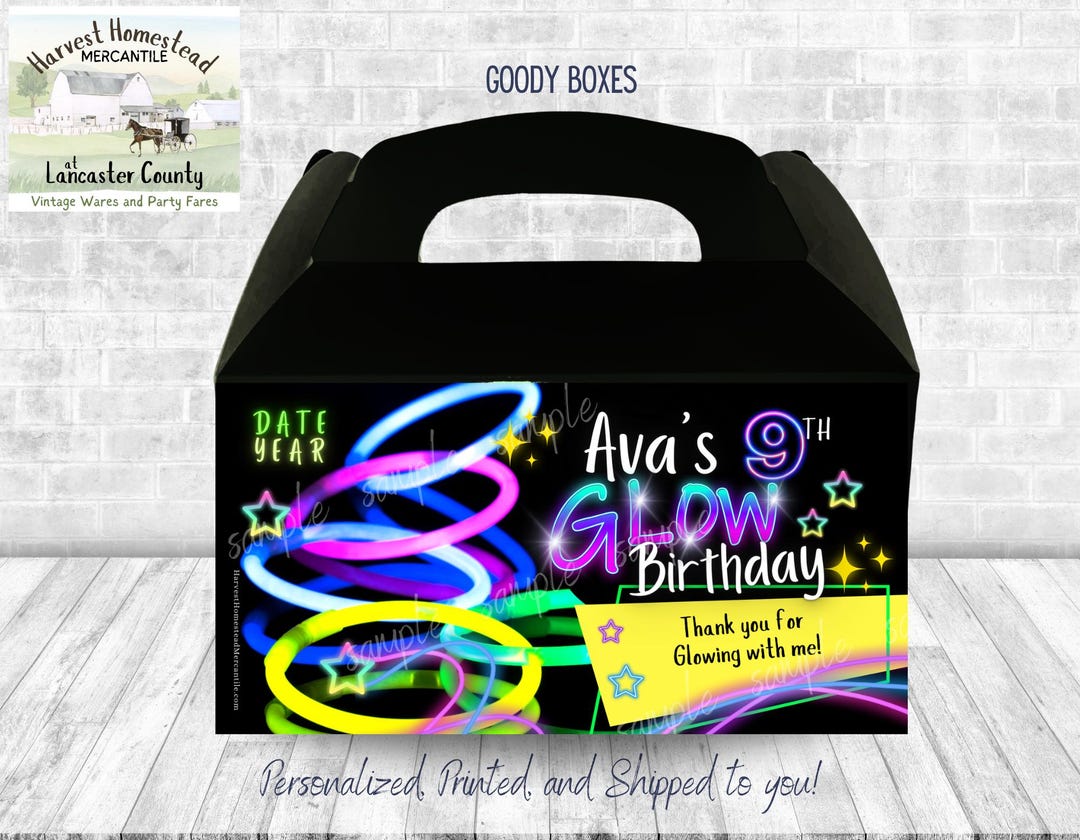 Glow Party, Glow Birthday, Goody Boxes, Loot Box, Favors - Etsy