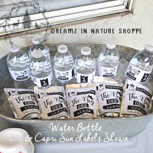 Notorious BIG One Crown First Birthday Party Labels for Drink Pouches ...