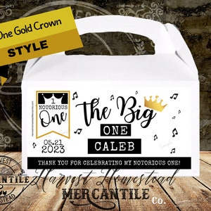 NOTORIOUS Big ONE Crown Birthday Party Goody Loot Boxes Favors - Etsy