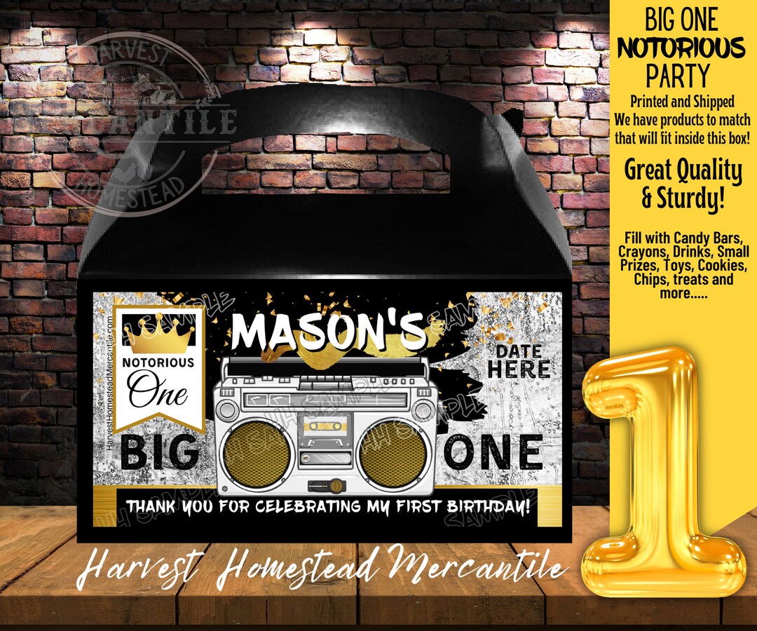 NOTORIOUS ONE 1st Birthday Party Goody Loot Treat Box Favors - Etsy