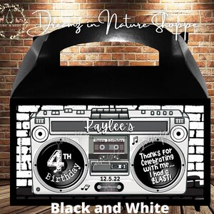 BOOM BOX Hip Hop Brick Gold Birthday Party Goody Loot Treat Box Favors ...