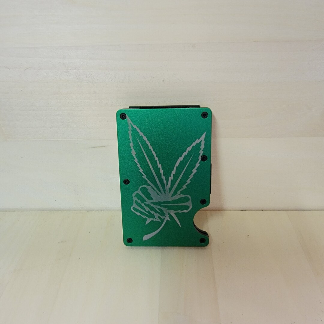 Marijuana Leaf Peace Sign Minimalist Card Wallet RFID Blocking - Etsy