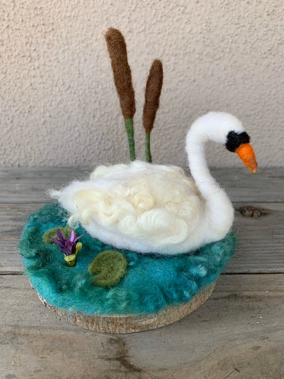 Needle Felt Swan | Etsy
