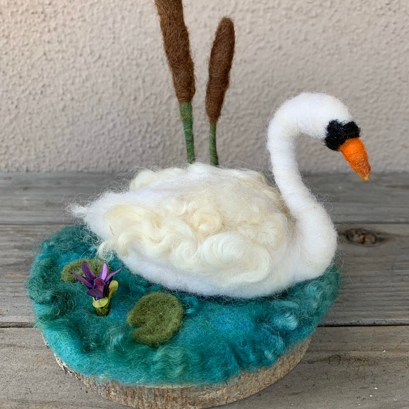 Needle Felted Swan - Etsy