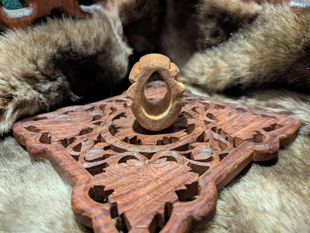 Hand-carved Wooden Visual Anchor | Oval Focus Sculpture | Minimalist ...