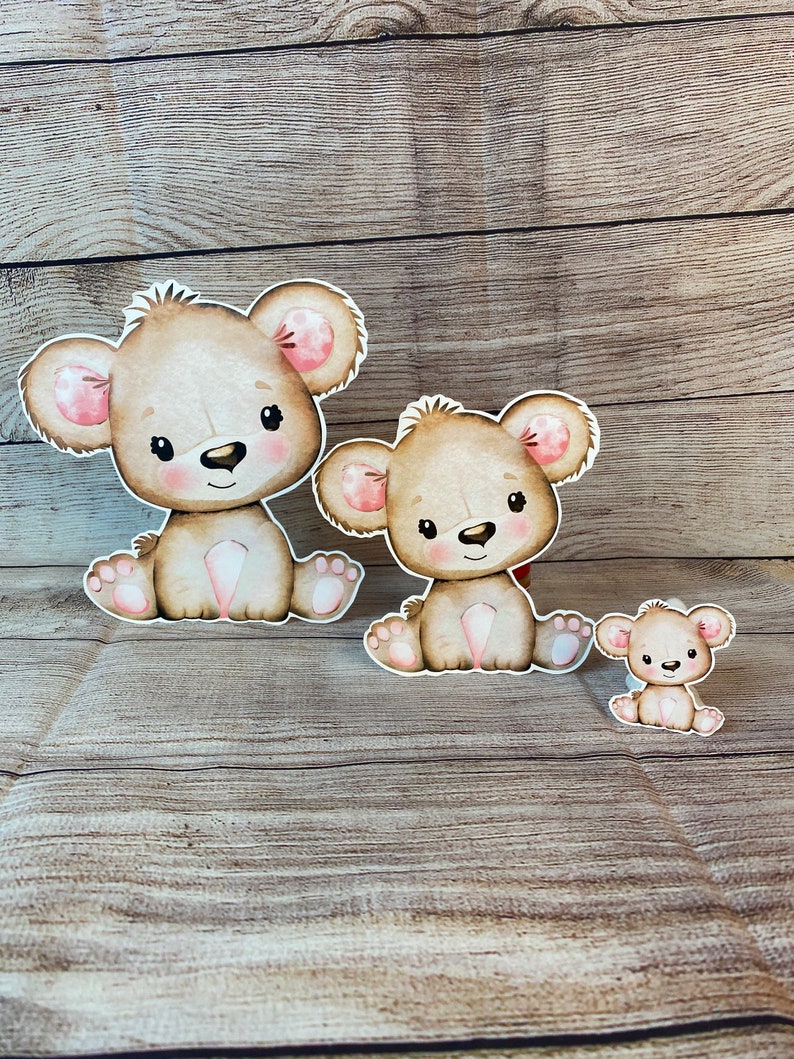 Pink Baby Bear Baby Pink Diaper cake topper Baby Shower | Etsy