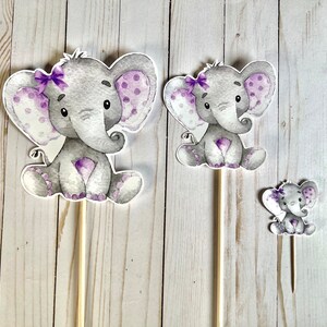 Purple Elephant Centerpiece, Elephant Baby Shower Decorations, Baby ...