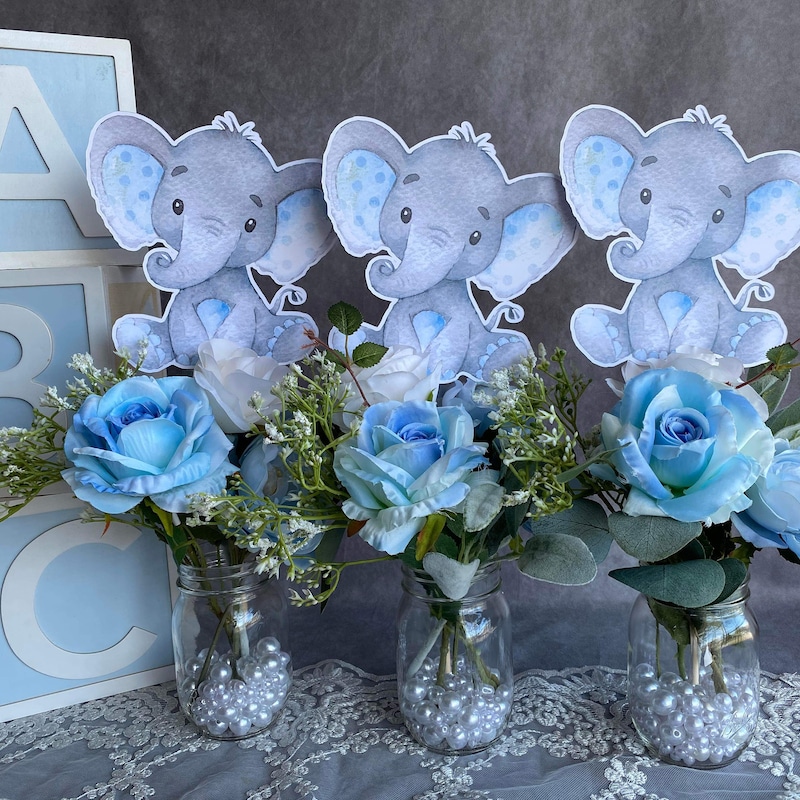 Elephant Baby Shower Centerpiece Boy - Etsy
