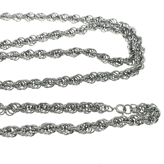 1970/1980s Long Fancy Chain Necklace, Art Deco Style … - Gem