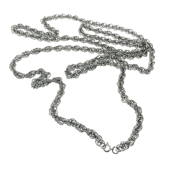 1970/1980s Long Fancy Chain Necklace, Art Deco Style … - Gem