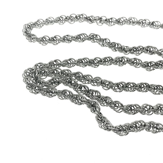 1970/1980s Long Fancy Chain Necklace, Art Deco Style … - Gem