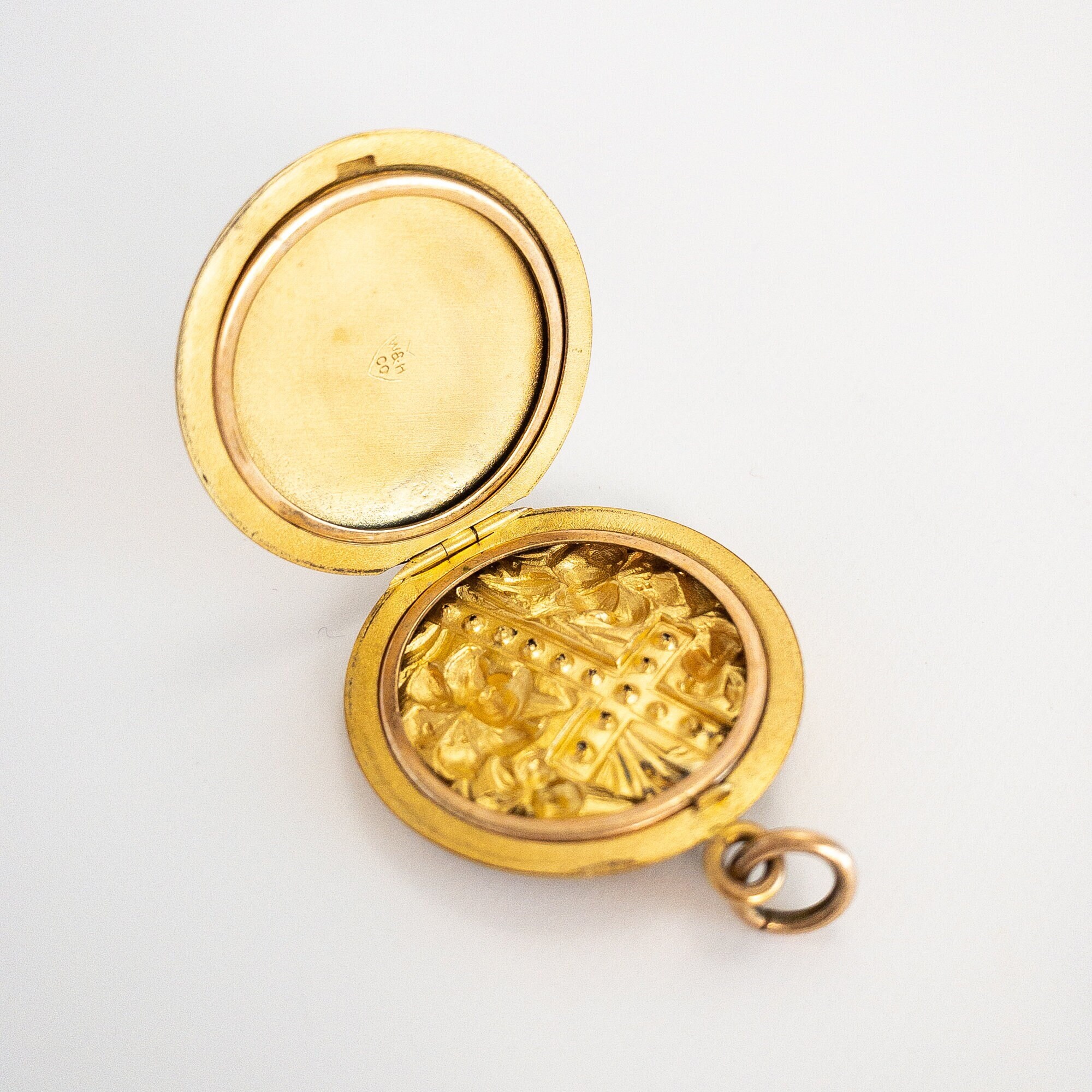 Antique Cross Gold Filled Photo Locket With Easter Lily Art Nouveau ...