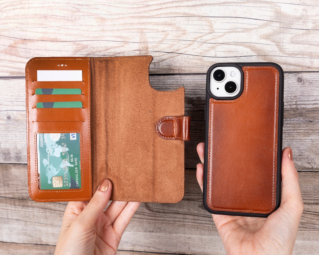 IPhone 15 Pro Max Case With Magsafe Wallet for Men and Women, Leather ...