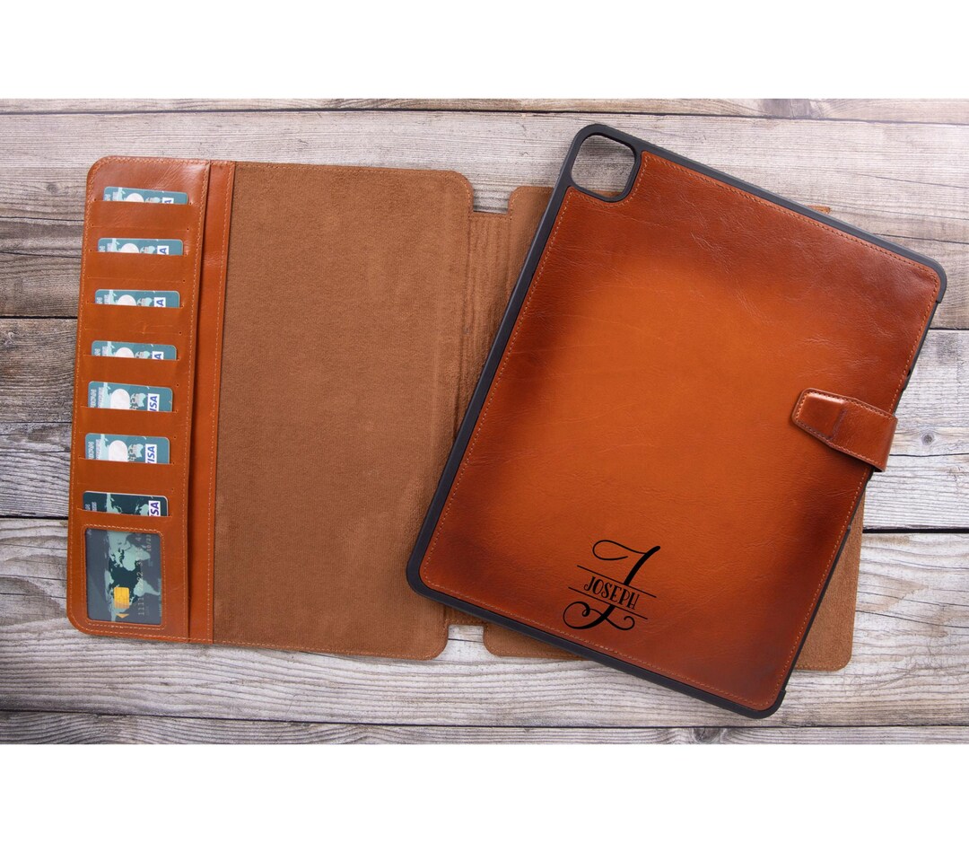 Leather iPad Case, Custom iPad Pro 11 Wallet Case, Personalized Tablet ...
