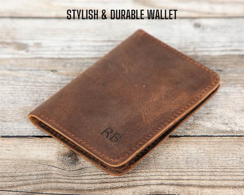 Personalized Leather Wallet, Slim Card Holder, Laser Engraved - Etsy