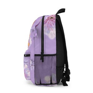 Vibrant Purple Floral Bluey Backpack, Back to School Stylish Bookbag ...