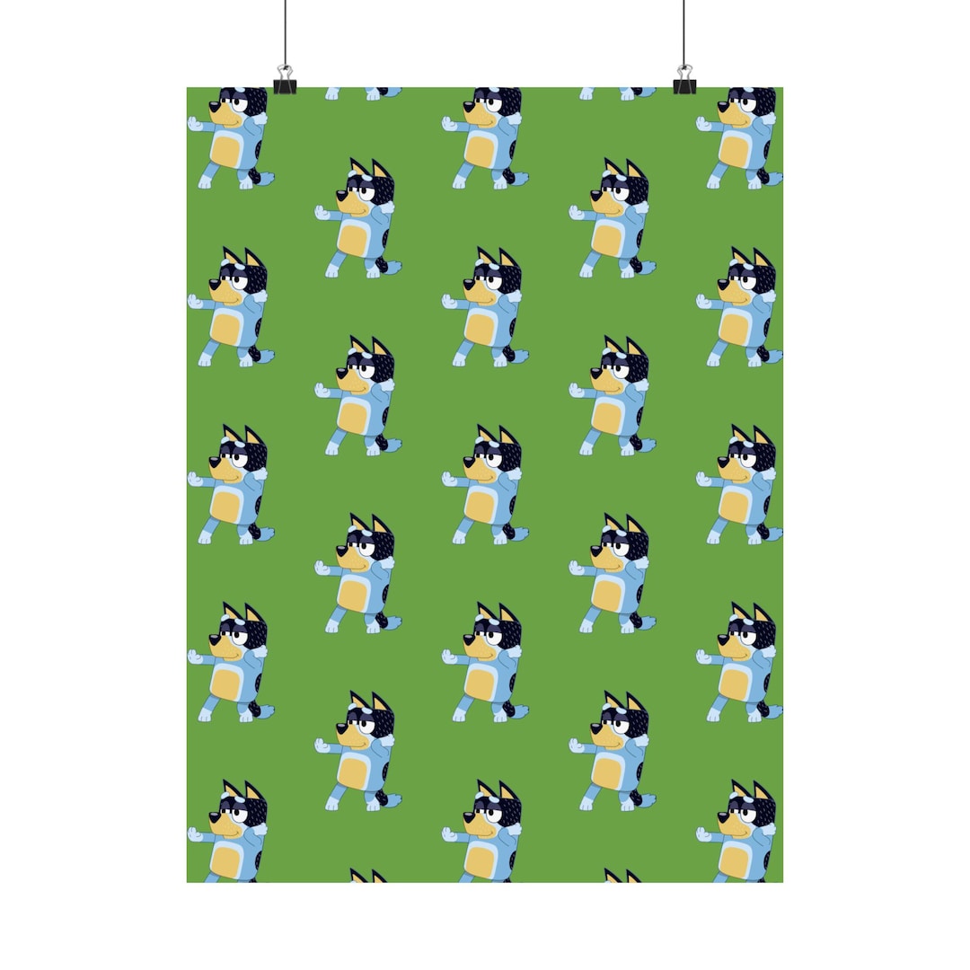 Bluey Poster Green Wall Art Bluey Wall Art Poster Matte Vertical ...