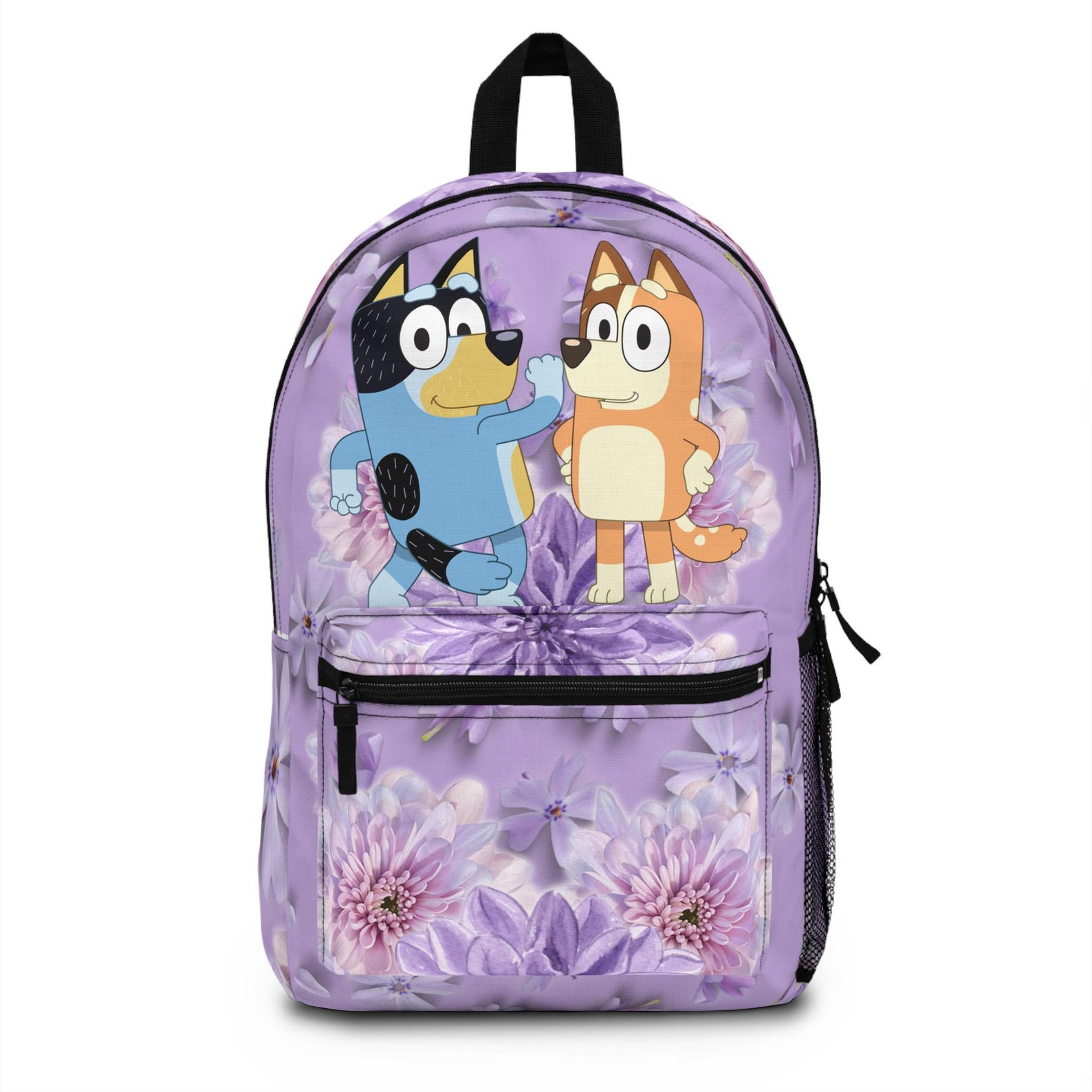 Vibrant Purple Floral Bluey Backpack, Back to School Stylish Bookbag ...