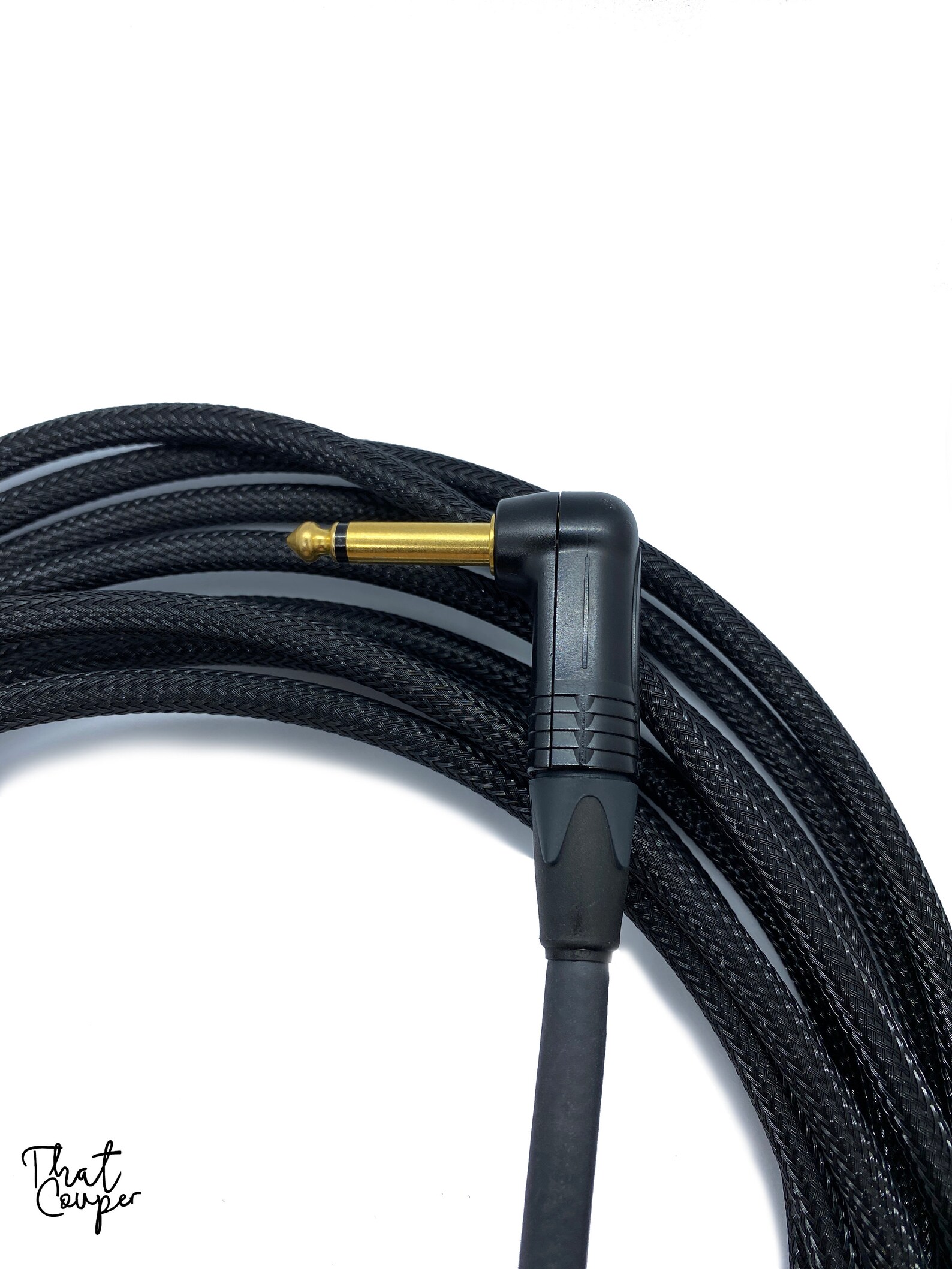 6m Black Braided Instrument Cable - Custom Guitar Cables - Made to ...