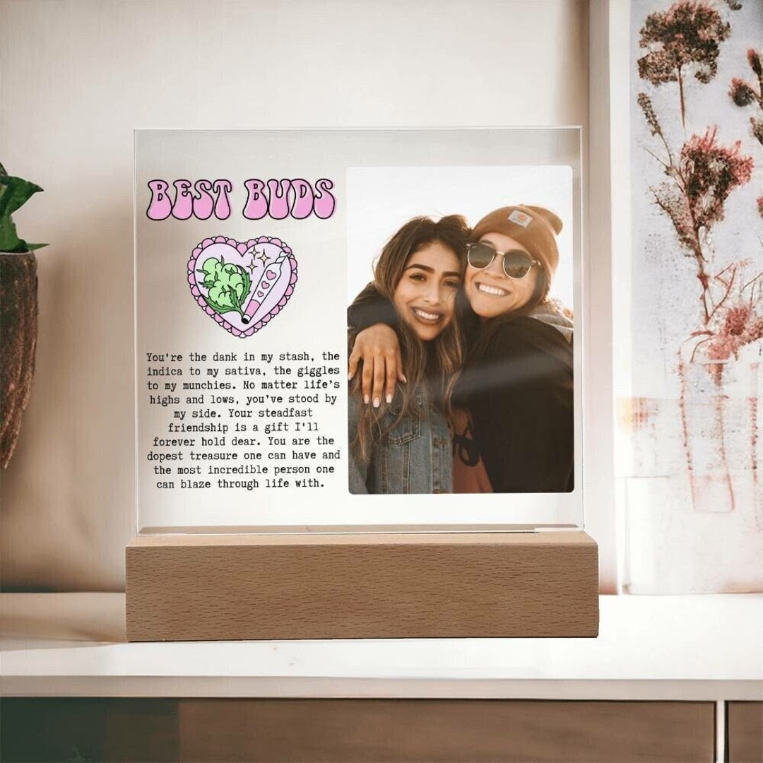 Best Buds Marijuana BFF Acrylic Photo LED Plaque, Best Friend Gift ...