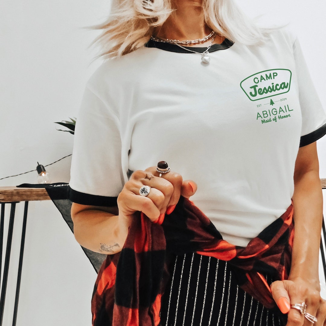 Camp Bachelorette Ringer Shirt, Custom Camping Bridal Party Shirts ...