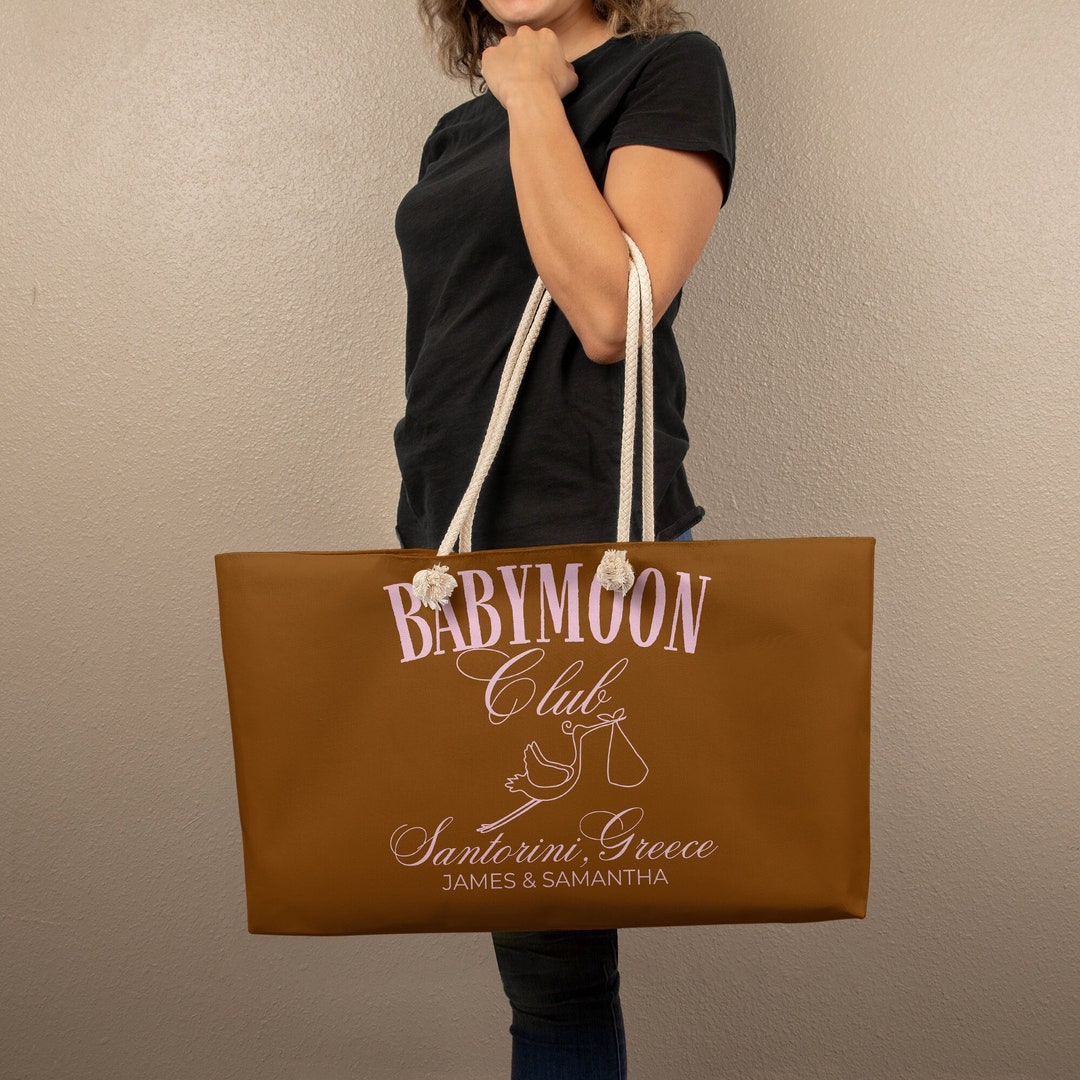 Babymoon Club Weekender Tote, Pregnancy Vacation Gift, Personalized ...