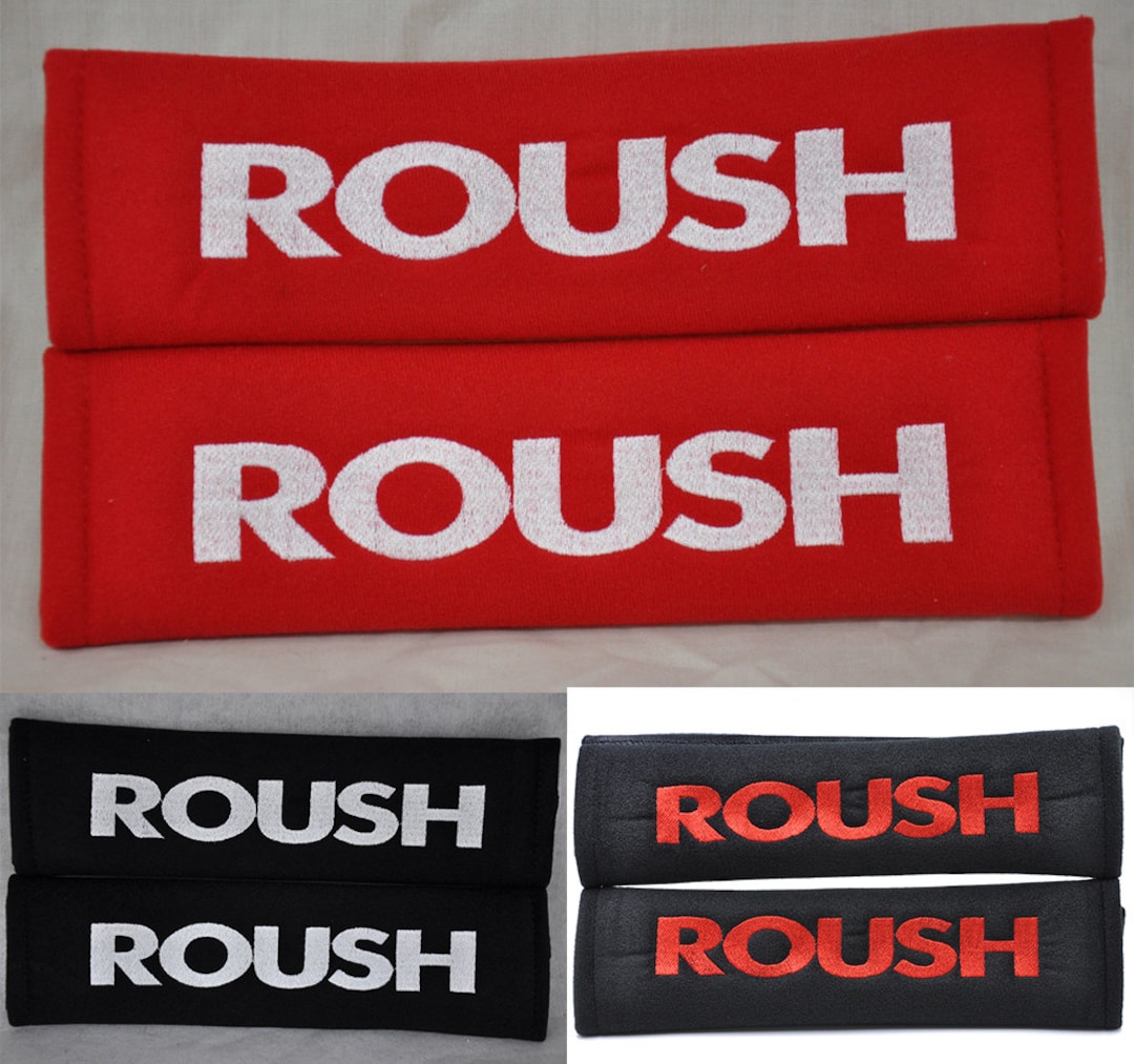 2 Pieces (1 PAIR) Roush Racing Embroidery Seat Belt Cover Cushion ...