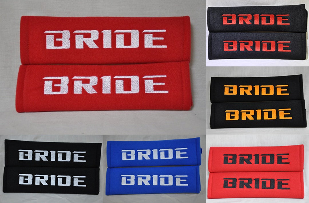 2 Pieces (1 PAIR) Bride Racing Embroidery Seat Belt Cover Cushion ...