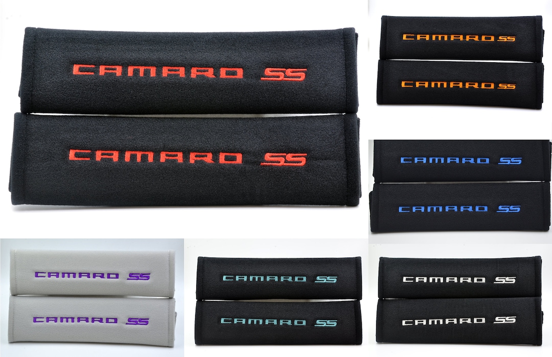 2 Pieces (1 PAIR) Chevrolet Chevy Camaro SS Embroidery Seat Belt Cover ...