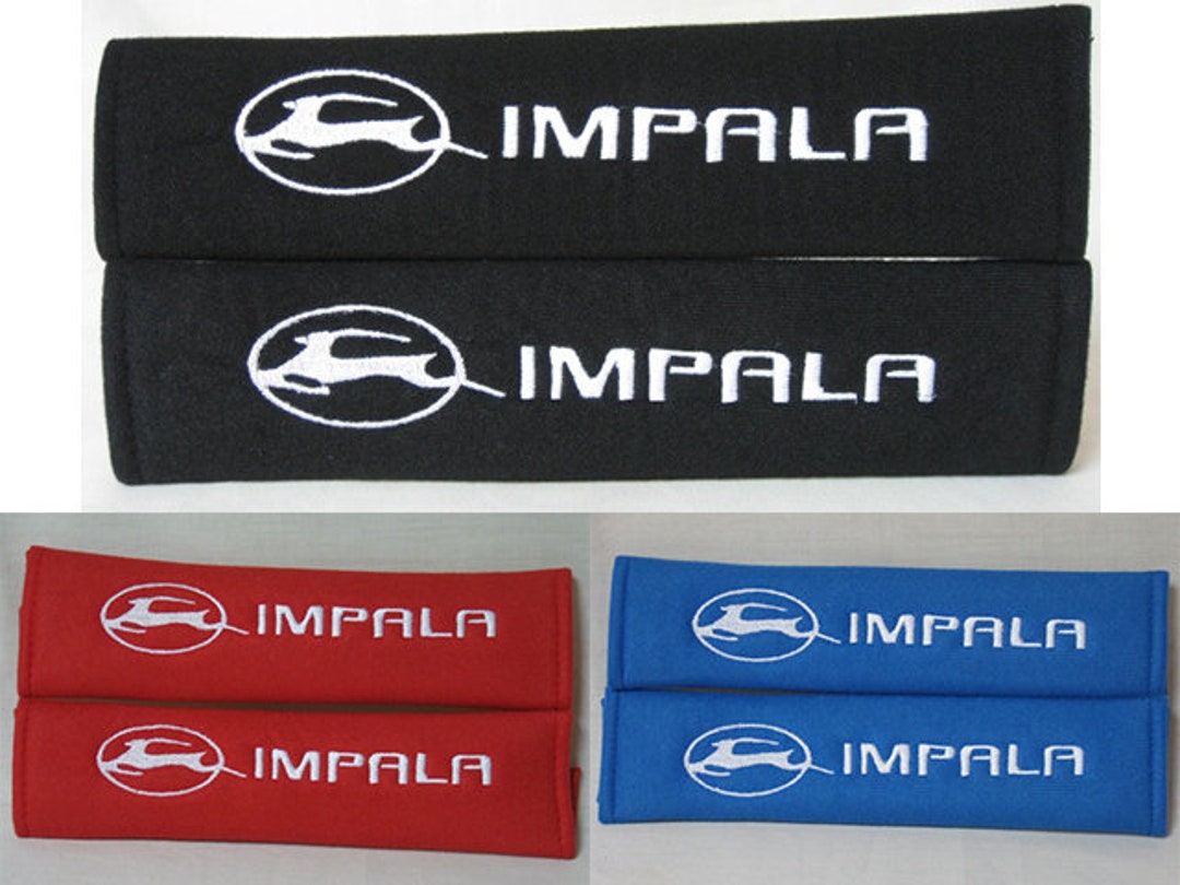 2 Pieces (1 PAIR) Chevrolet Chevy Impala Embroidery Seat Belt Cover ...