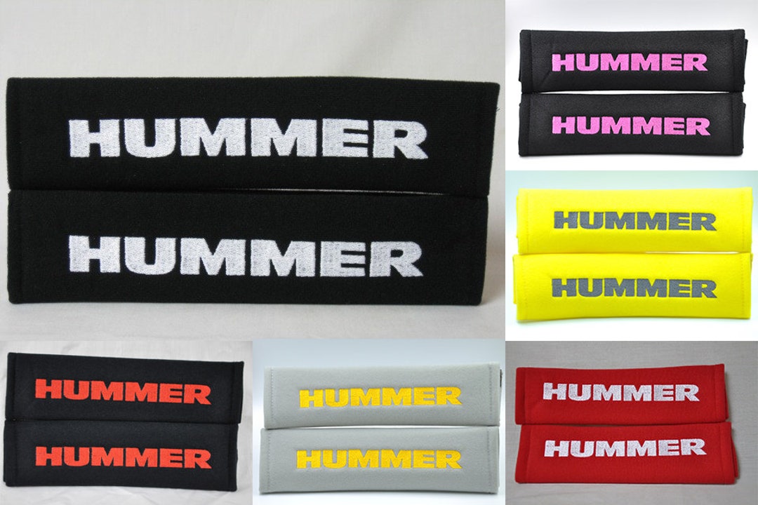 2 Pieces 1 PAIR Hummer Embroidery Seat Belt Cover Cushion Shoulder ...